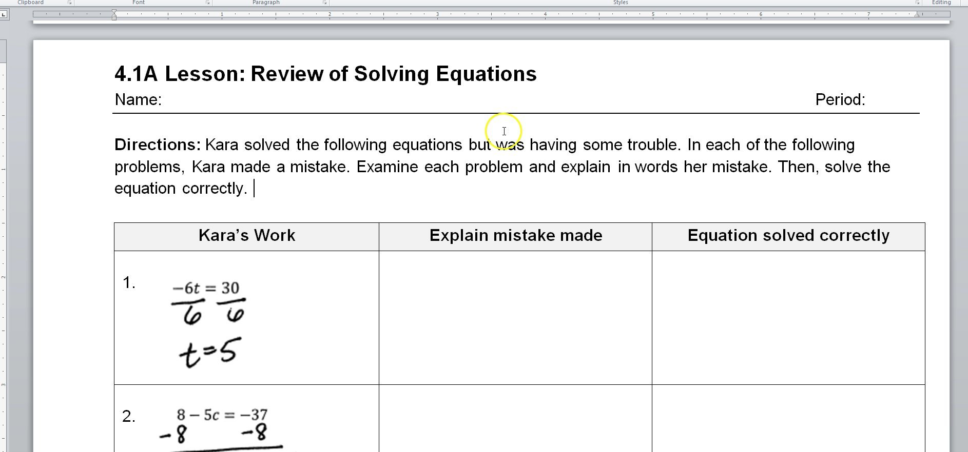 Math B Lesson 4.1A part 1