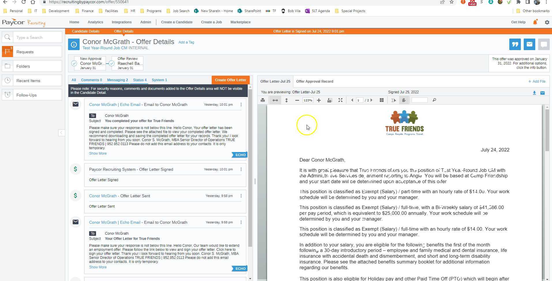 Paycor Recruiting E-Sign Change