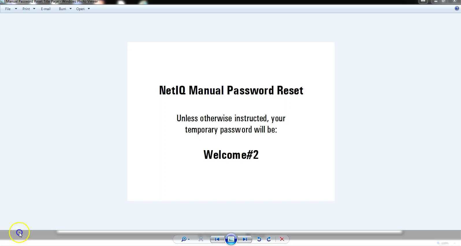 Manual Password Reset