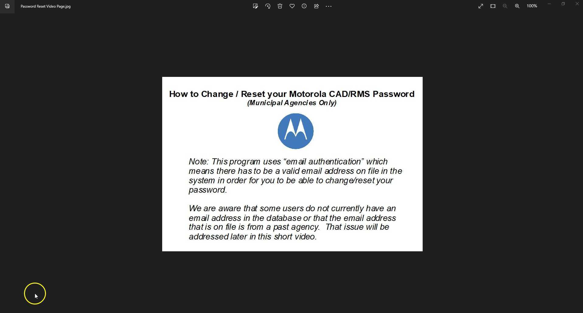How to Change your CAD/RMS Password
