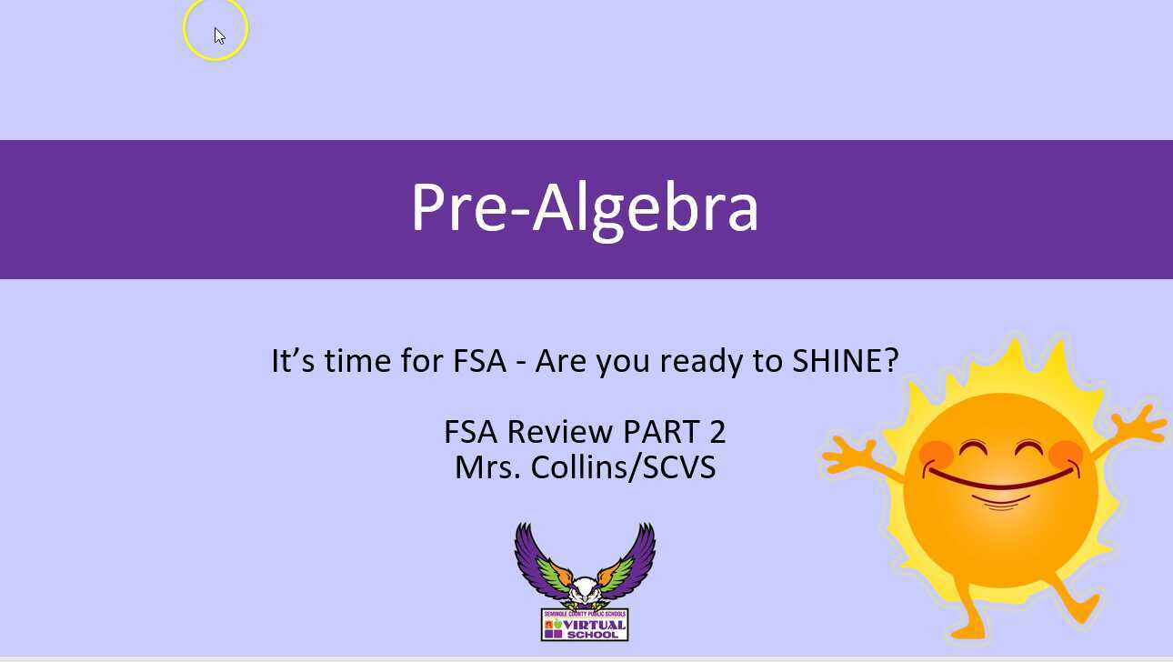 PRE-ALGEBRA FSA TEST REVIEW PART 2