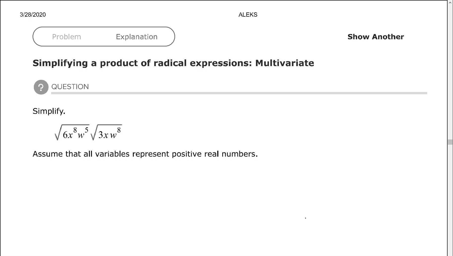 Simplifying a product of radical expressions_ Multivariate