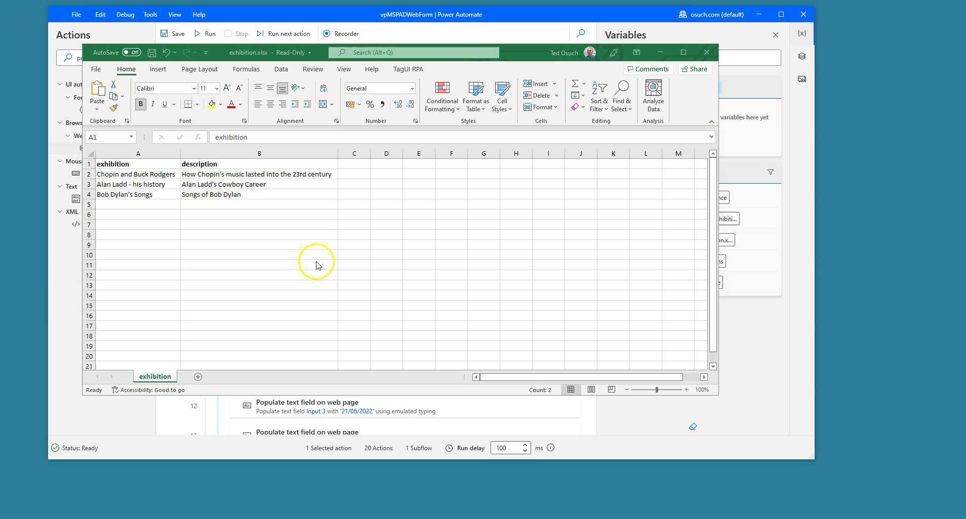 Use Excel Data in Automated Form Workflow