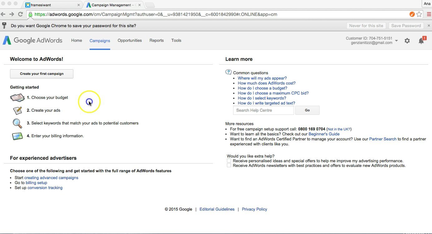 Google AdWords - How to create a campaign