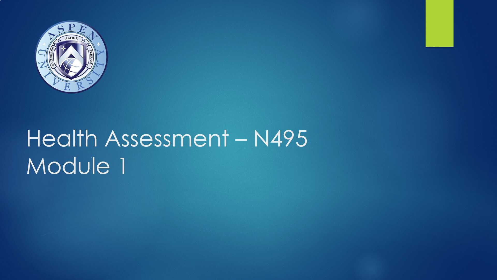 N495 Module 1