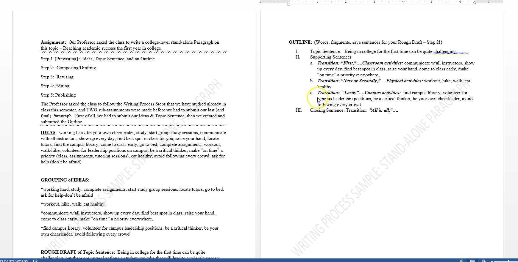 ENR098 Writing Assignment Sample