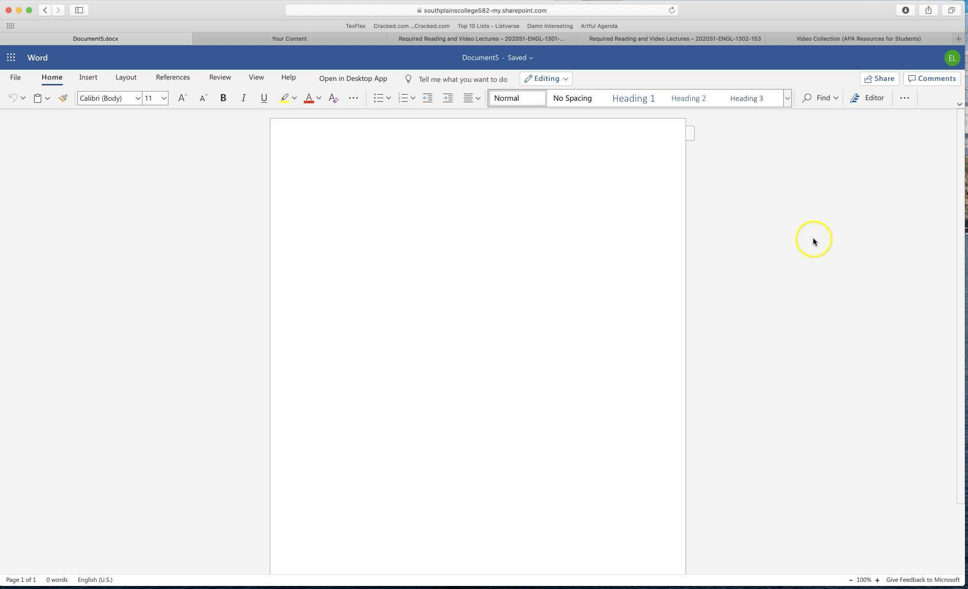 Formatting Commands in MS Word Online