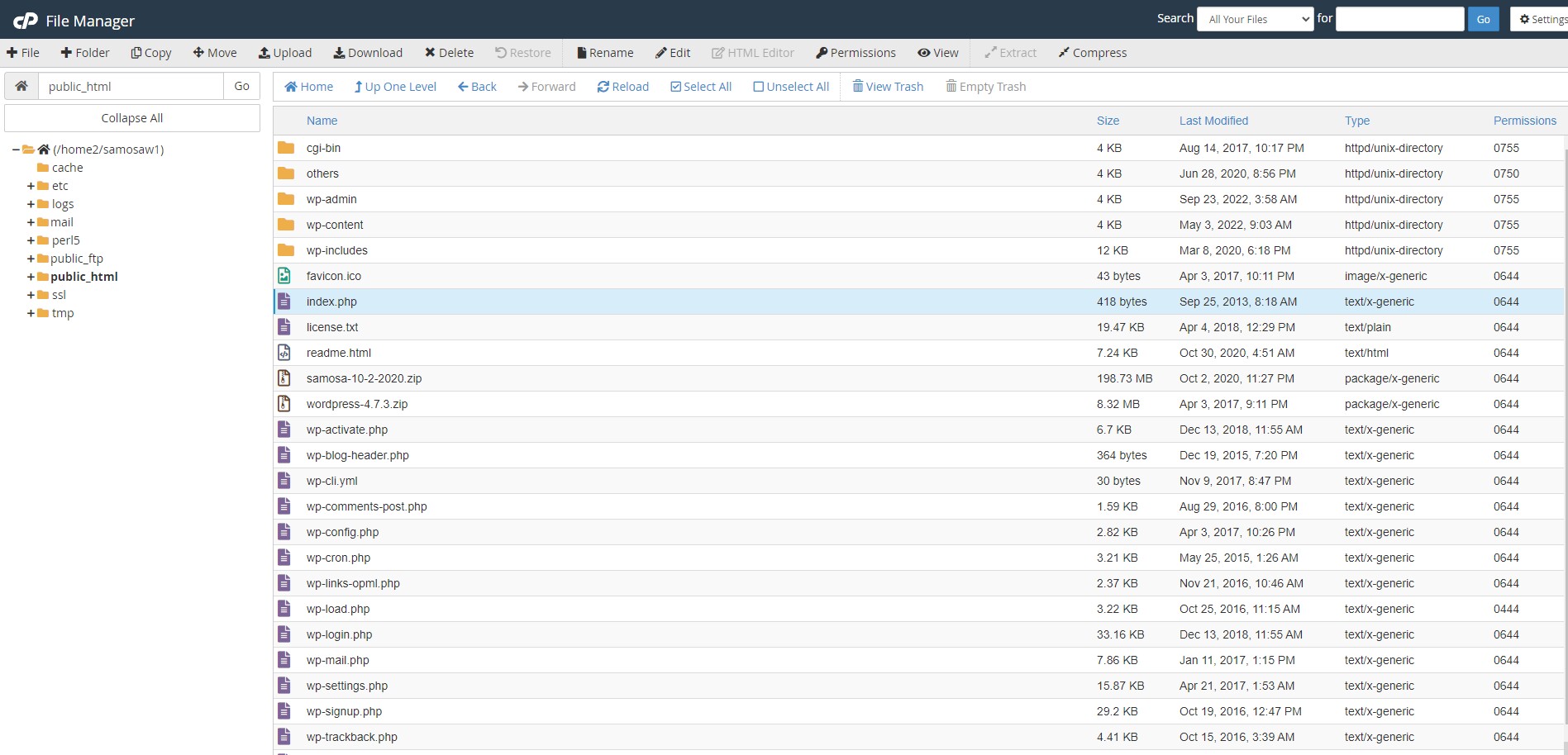 Snip - cPanel File Manager v3 - Google Chrome