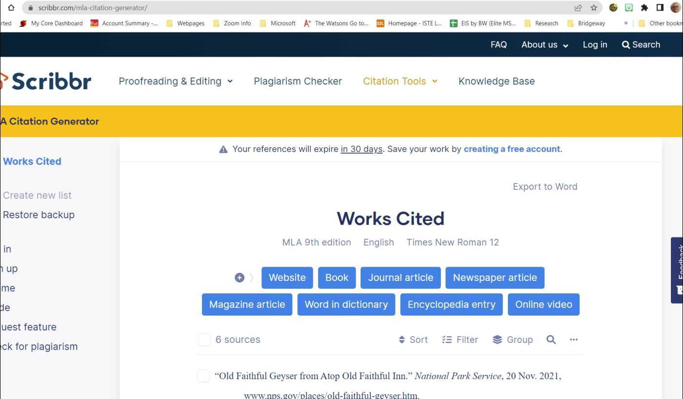 Scribbr Making Works Cited Entry