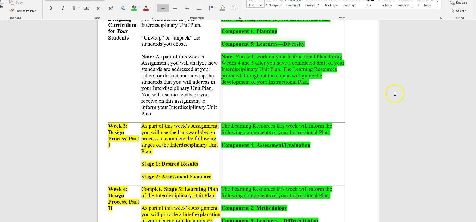 Week 3 & 4 Preview & Template