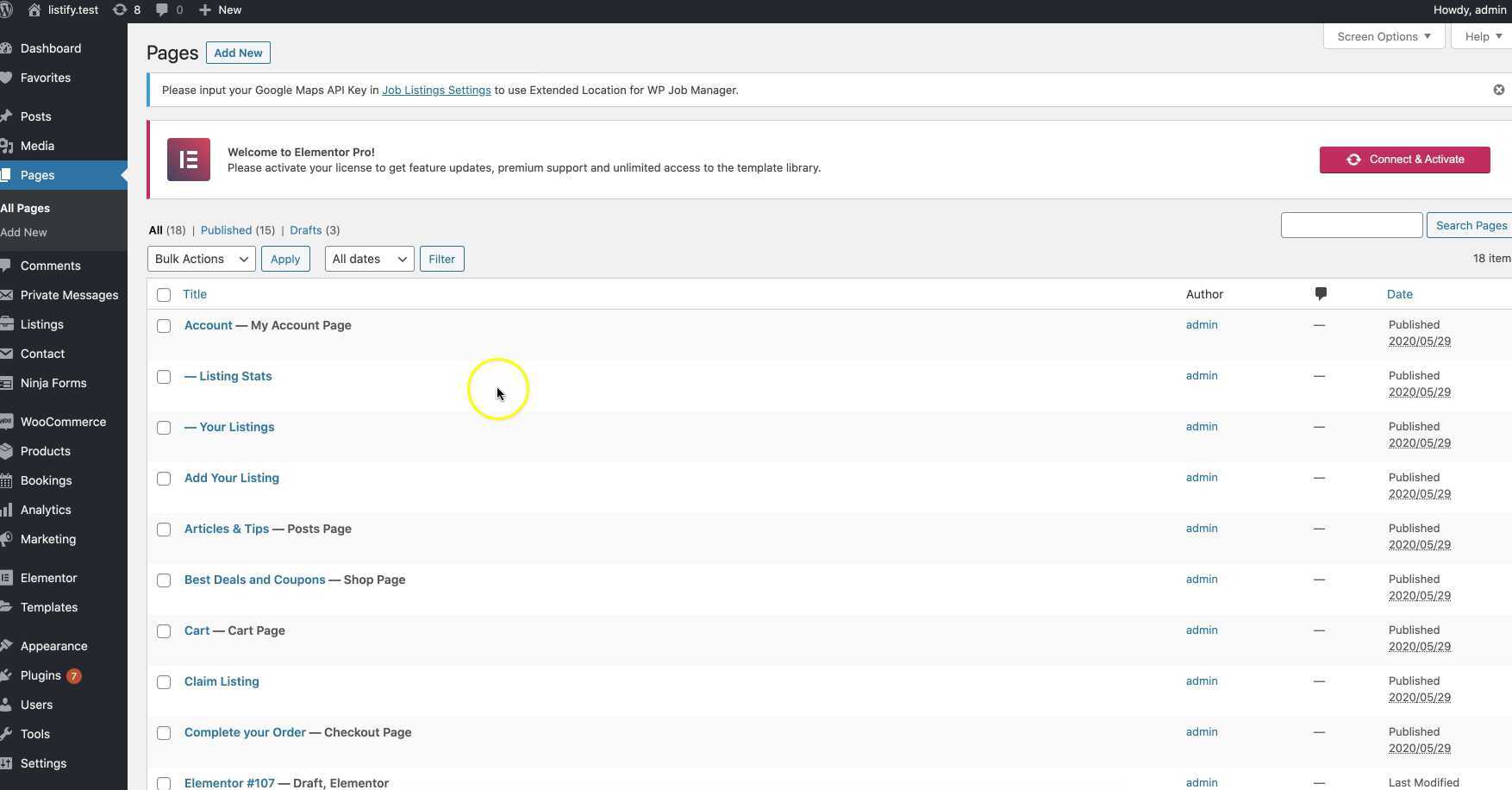 Elementify Home Page demo
