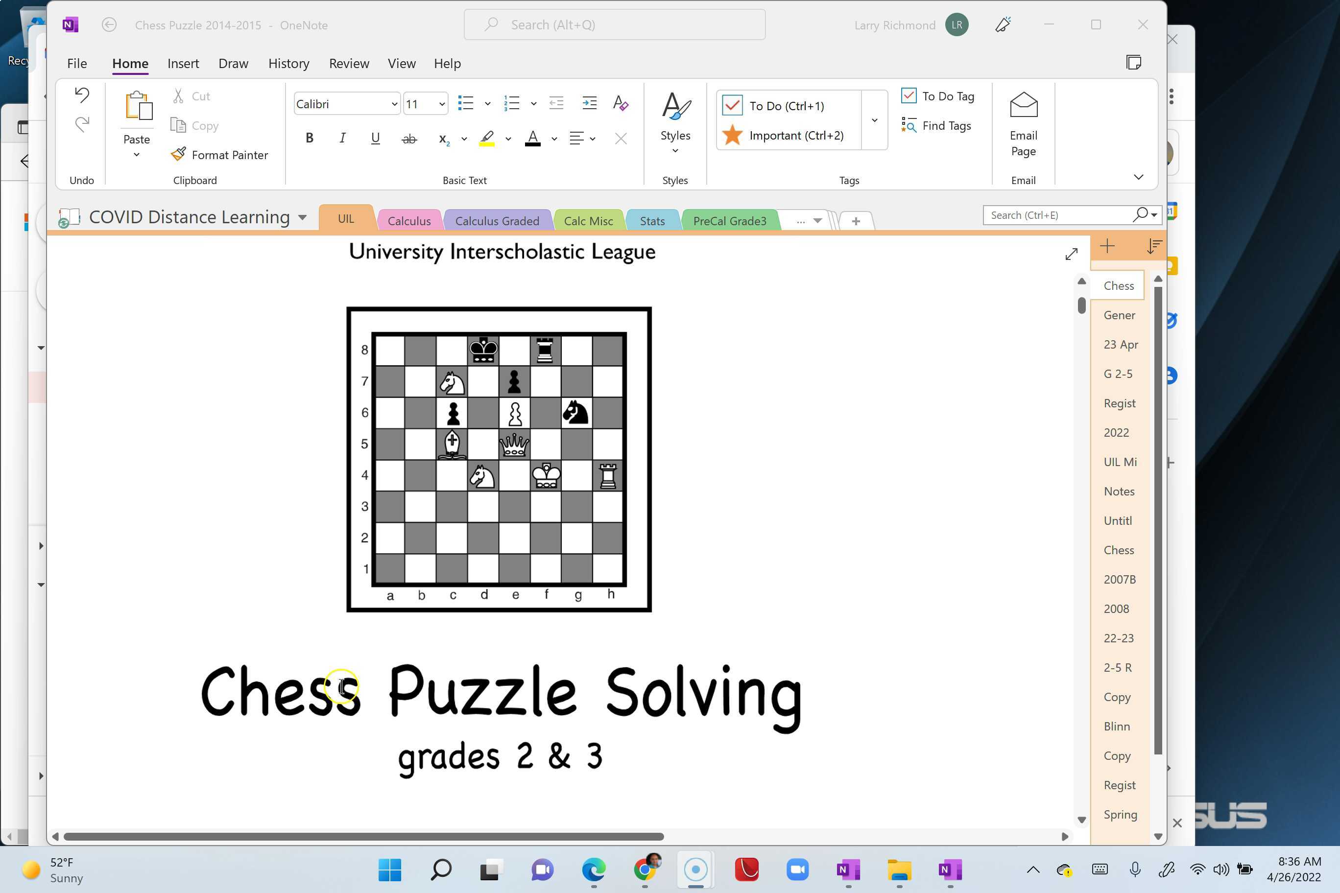 Chess Puzzle Grades 2&3 Spring 2014-2015 #1-#5
