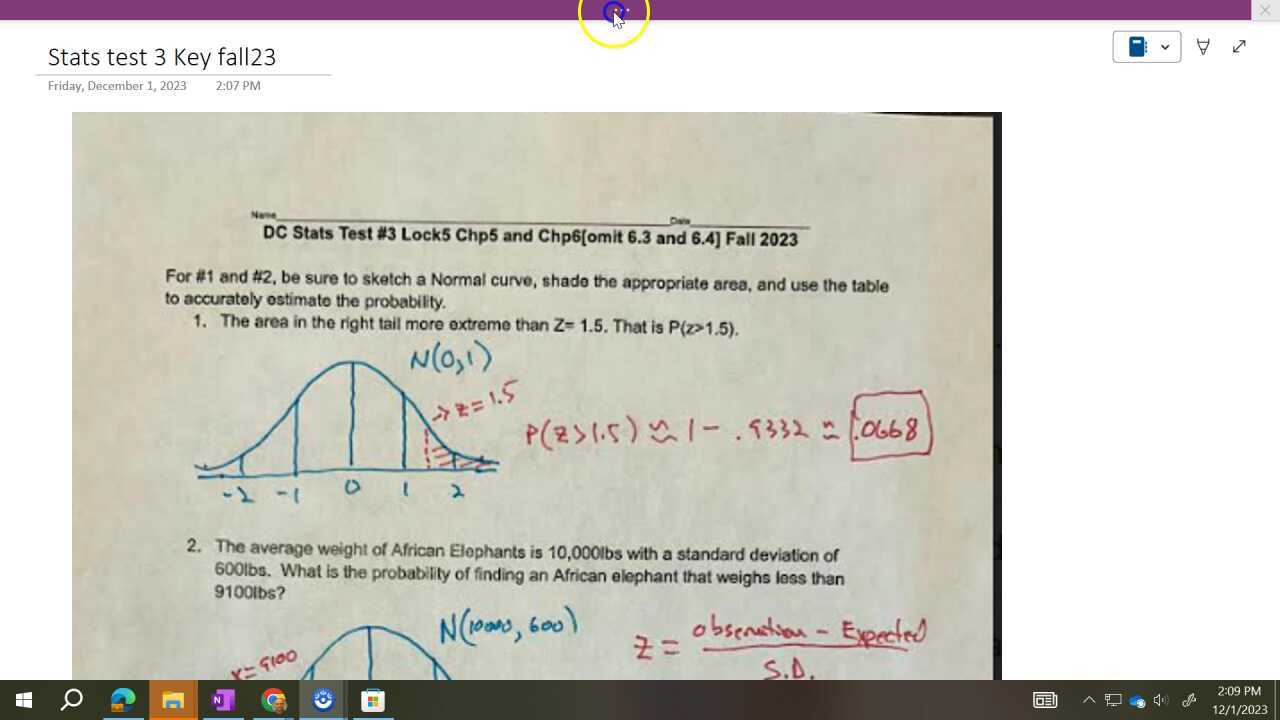 DC Stats Test 3 Solution Video Fall 2023 Chp 5 and Chp 6 Lock 5 2nd Edition