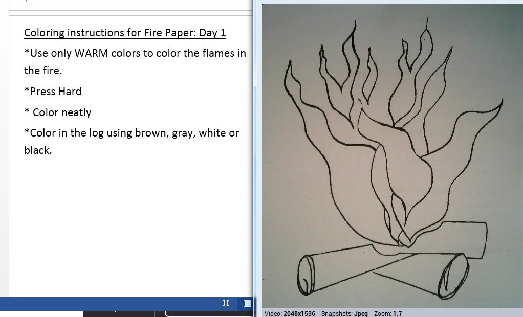 Second Grade How to Color Fire Paper Day 1