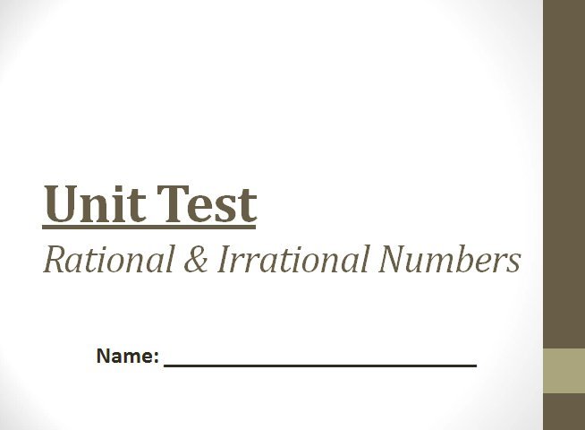 Unit test rational and irrational numbers