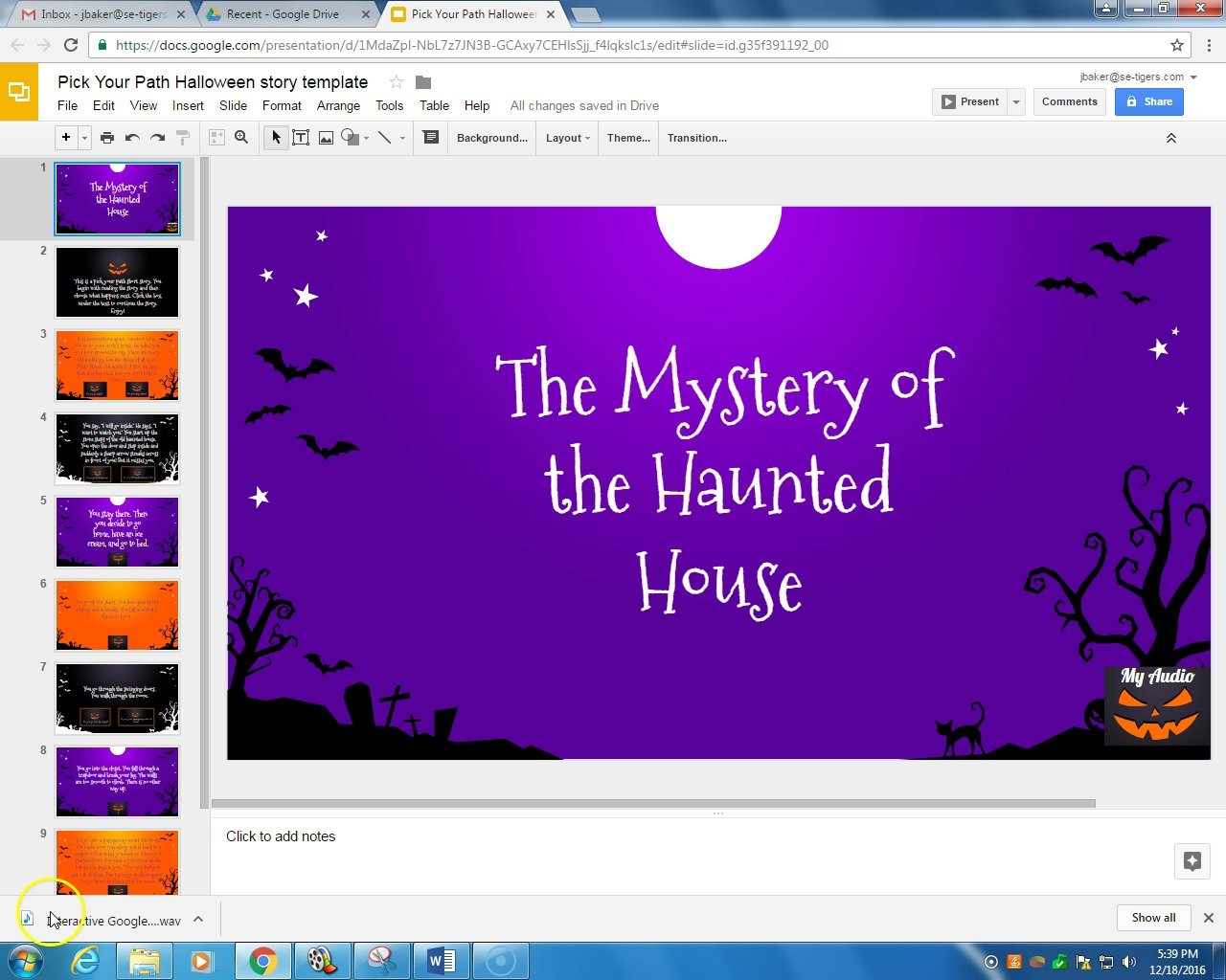 Interactive Google Slides: What you are creating
