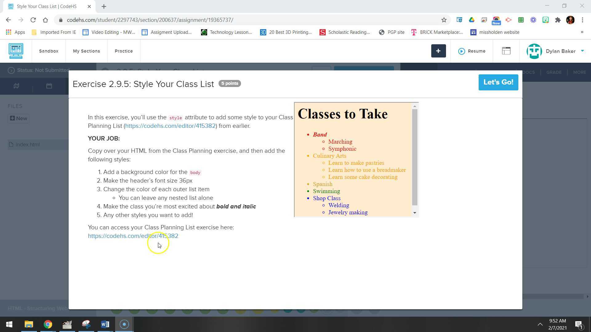Design CodeHS 2 9 5 Style Your Class List Design CodeHS 2 9 5 Style Your Class List