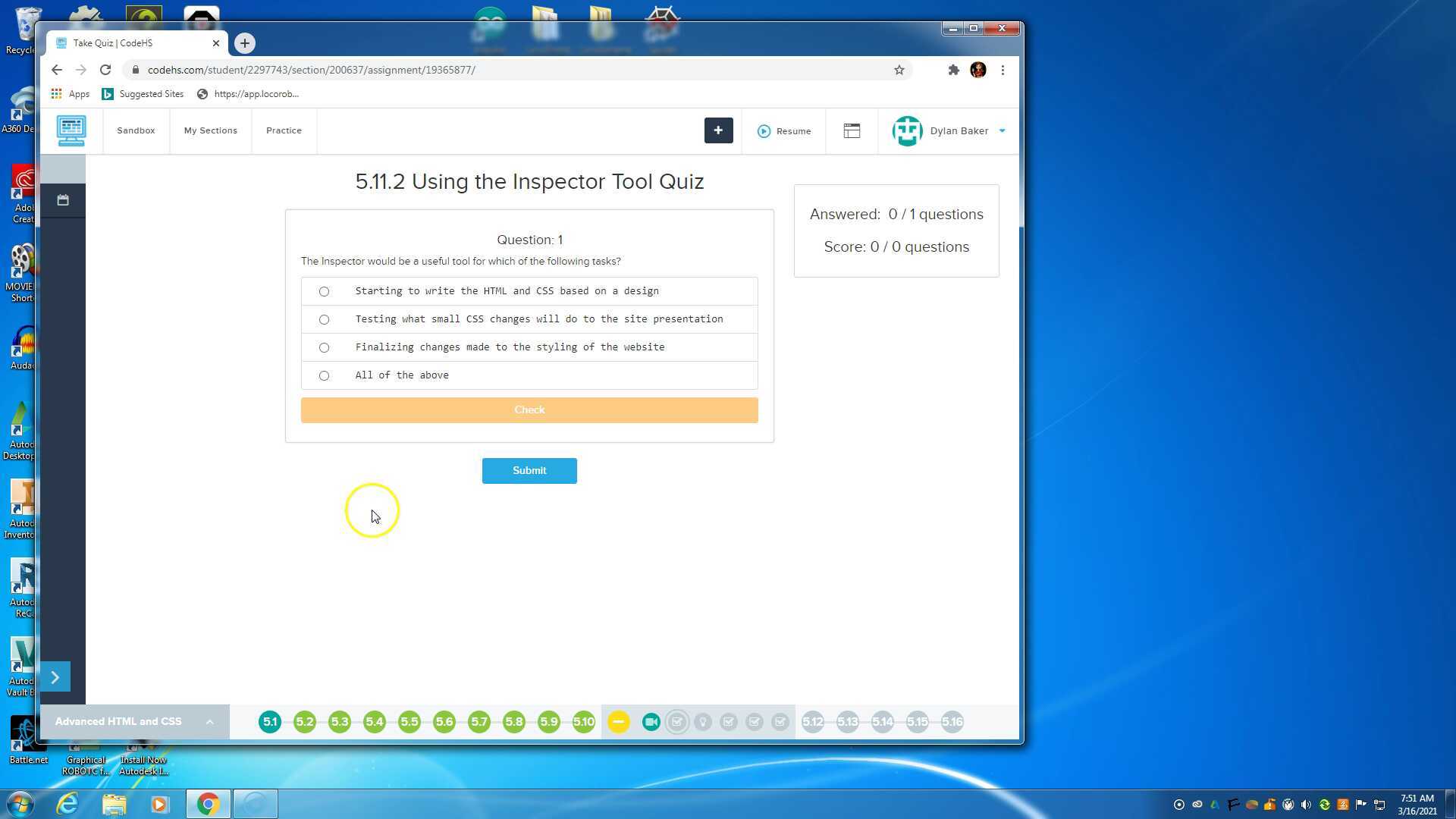Weeb Design: CodeHS: Unit 5 Lesson 11 the Inspection tool