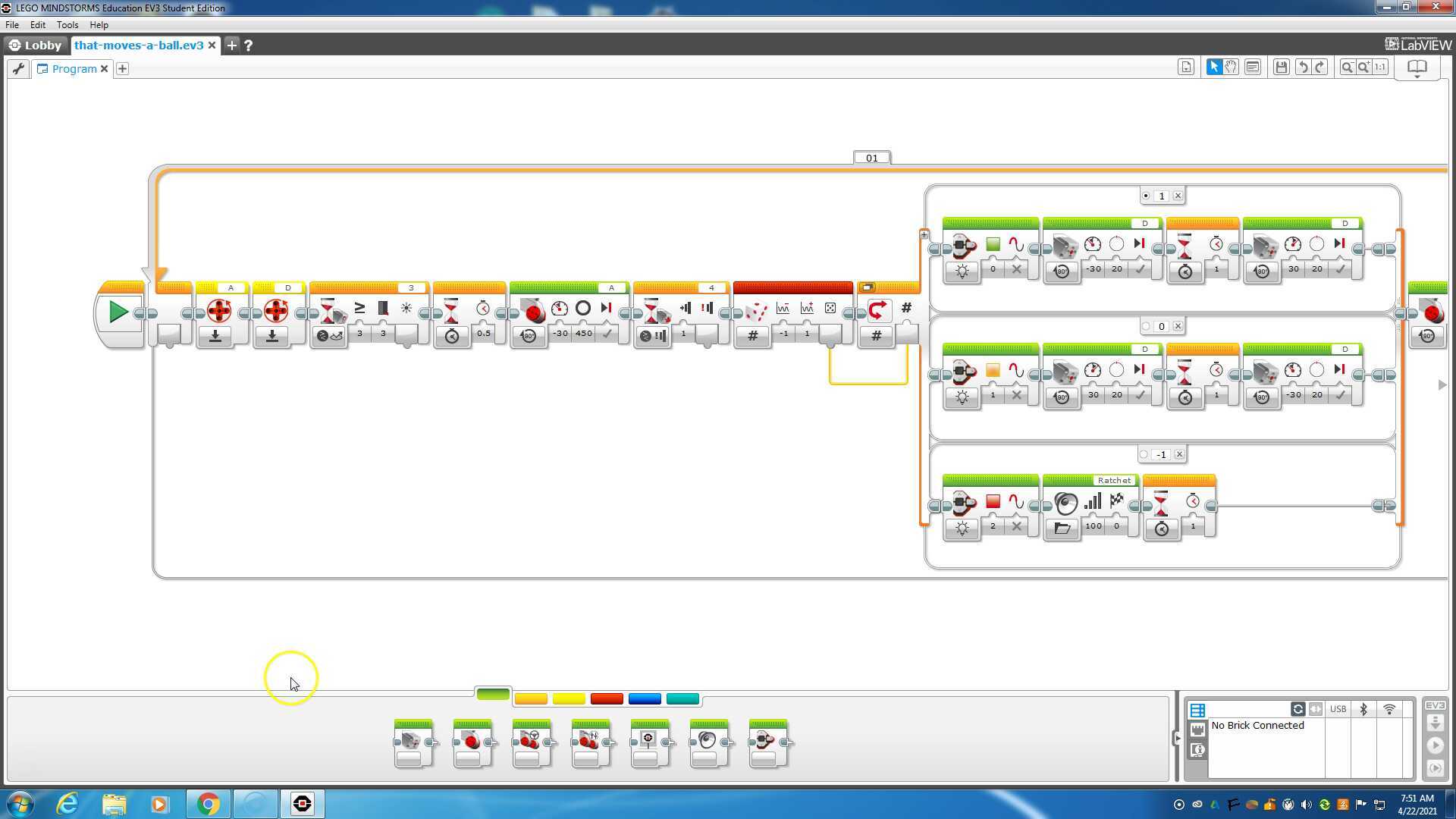 Robotics EV3: Ball Conveyor programming