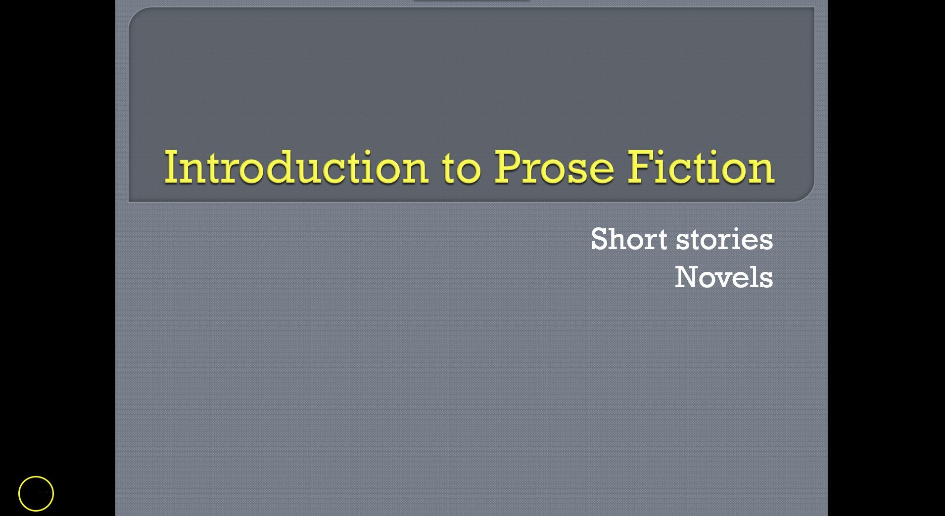 Introduction to Prose Fiction