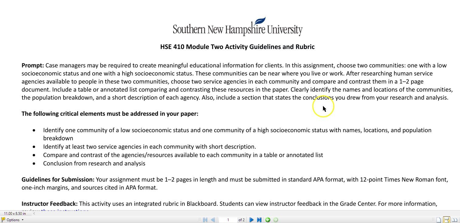 HSE 410: Module Two Activity Video