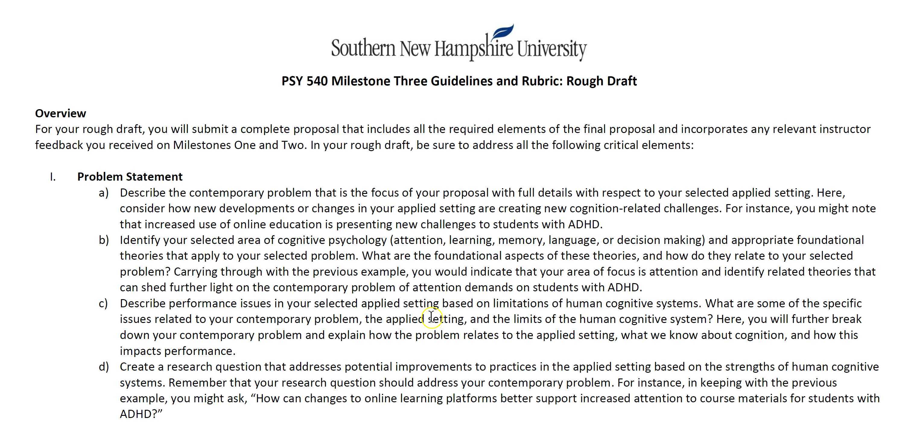 PSY 540: Milestone 3 Review, Part 1