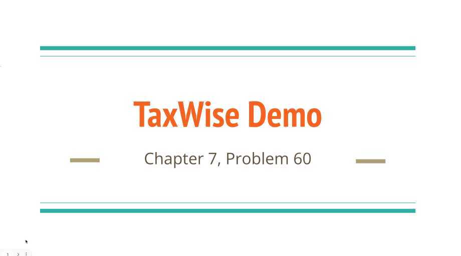 TaxWise Demo 7-60