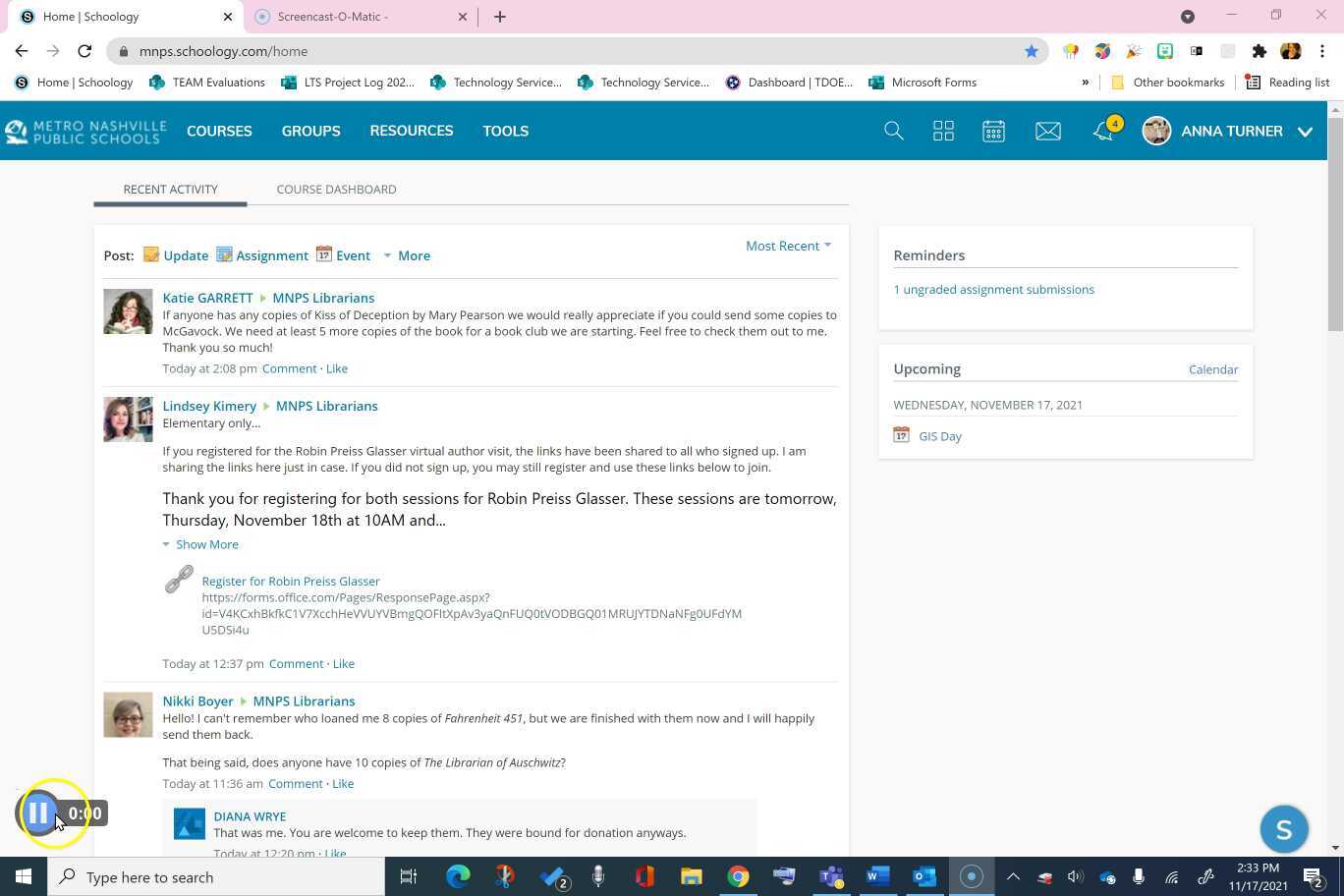 Schoology Adding Co-Teacher to course