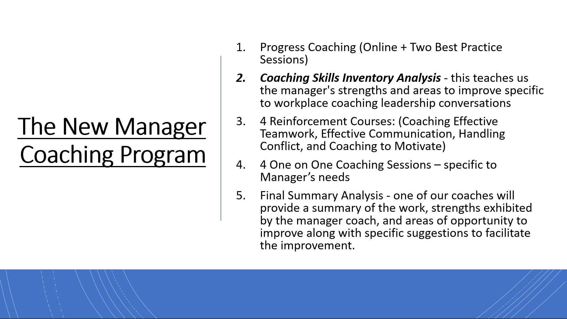 New Manager Coaching Program