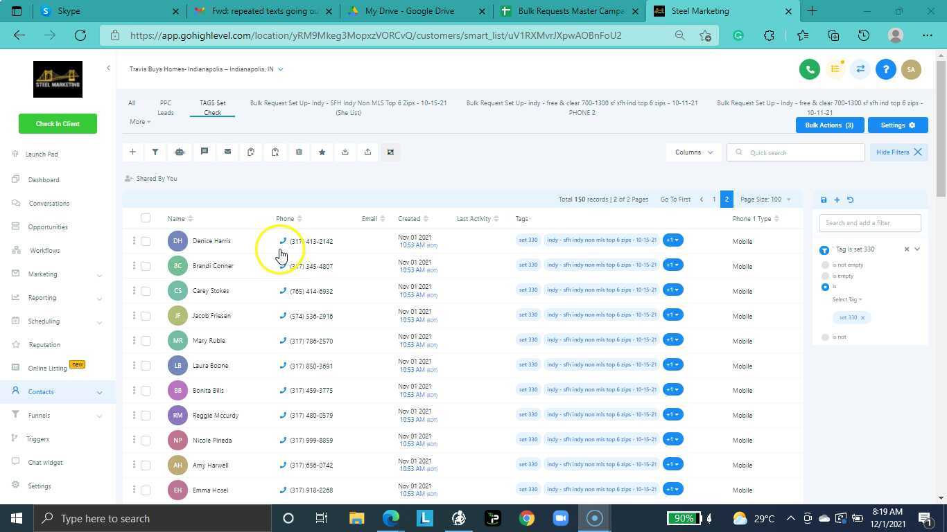 Bulk Campaign Set Up (Indianapolis) 12-1-2021