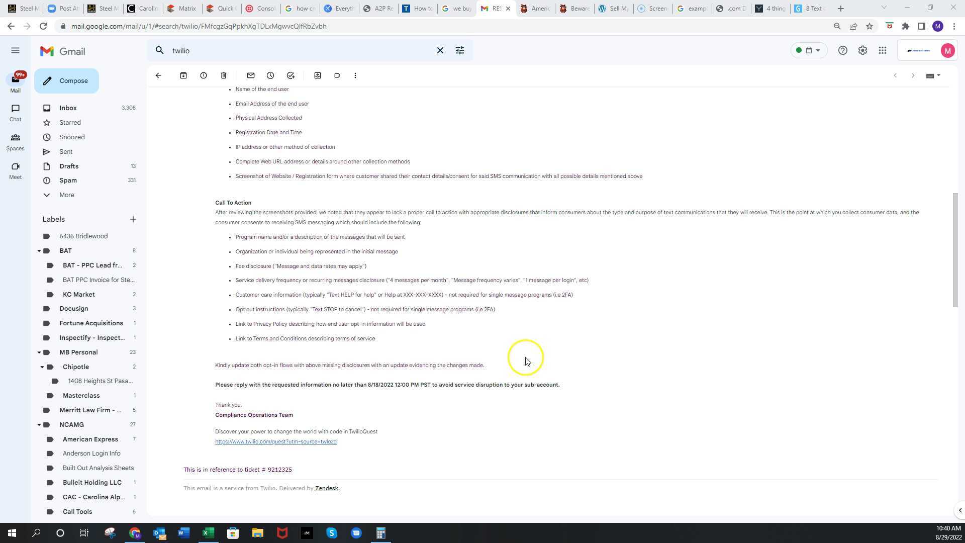 Example of Twilio Conditions for Website - 8-29-22
