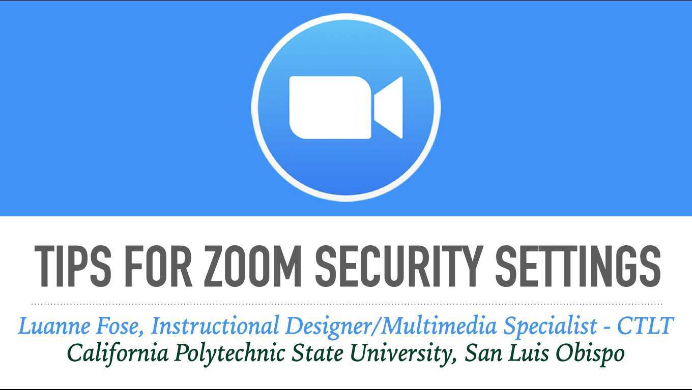 Tips for ZOOM Security Settings (Fose)