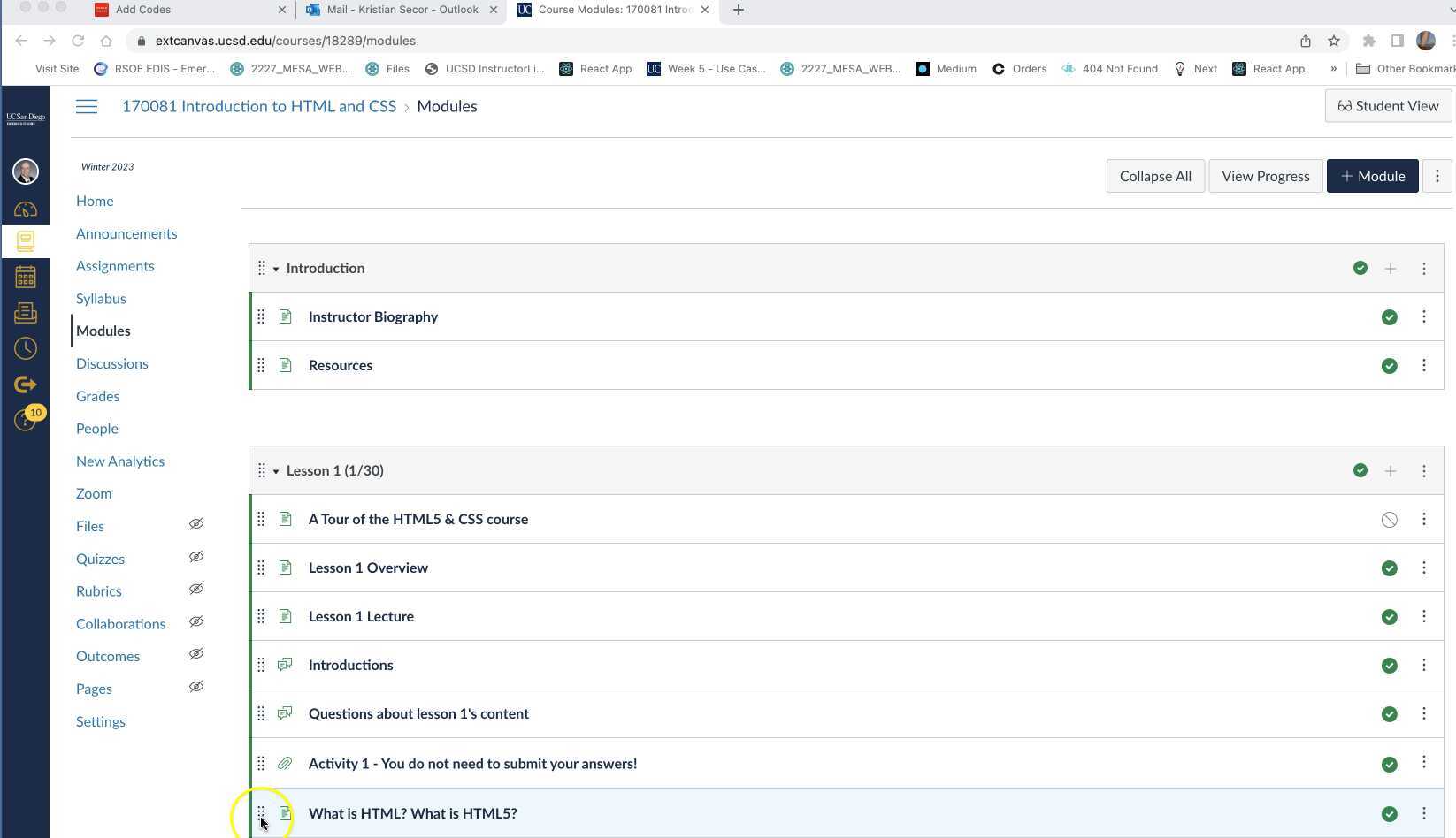 Intro to HTML & CSS Short Course Overview