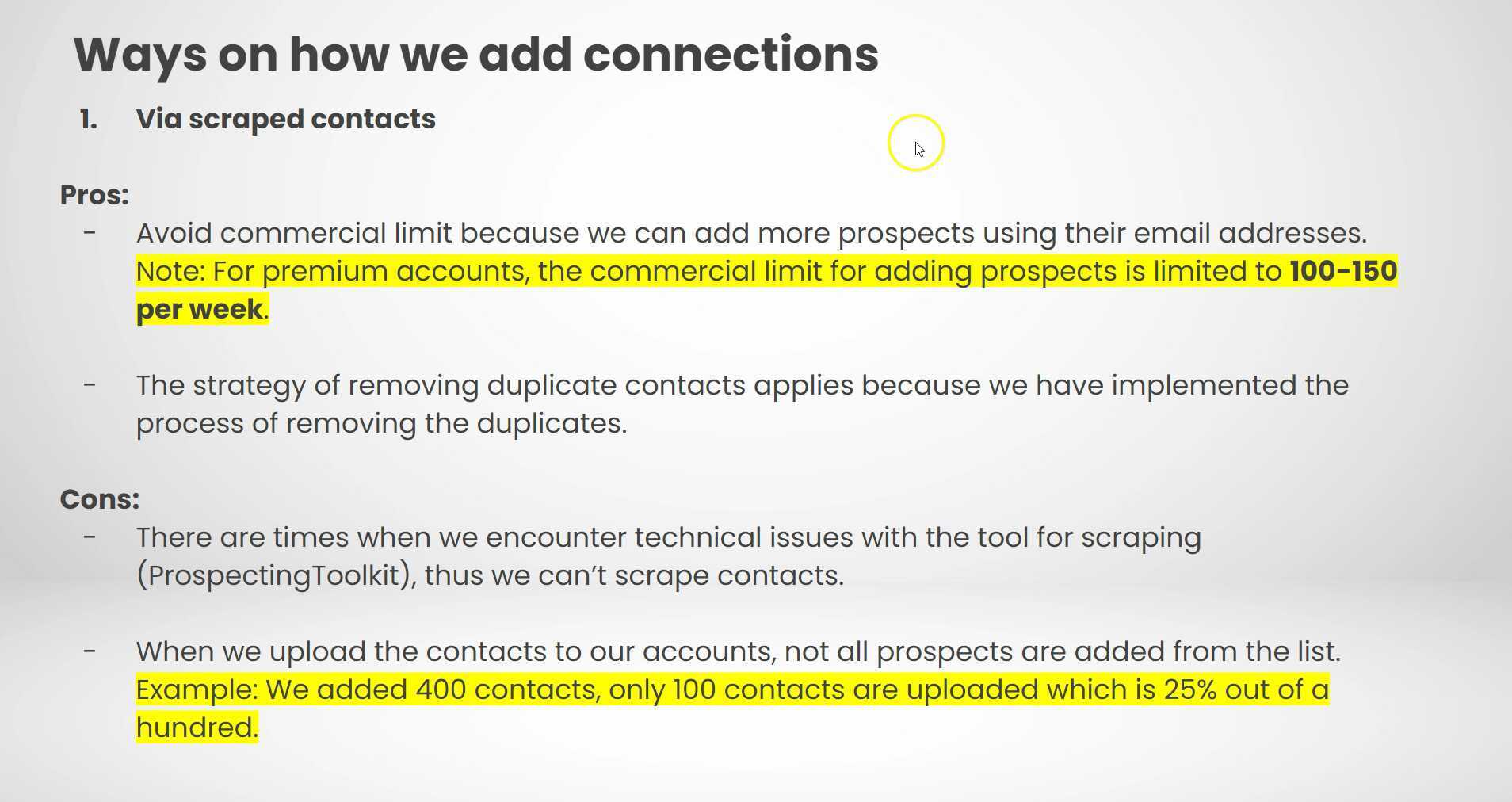 V1:Strategy on how to Avoid Complaints