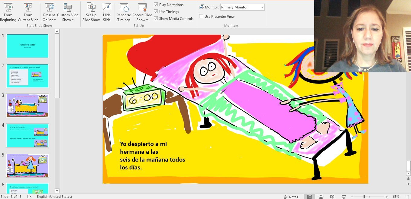 Reflexive verbs in present tense.