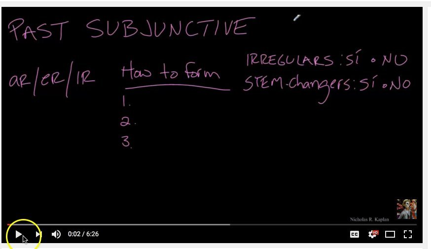 Past Subjunctive with Maestro Kaplan