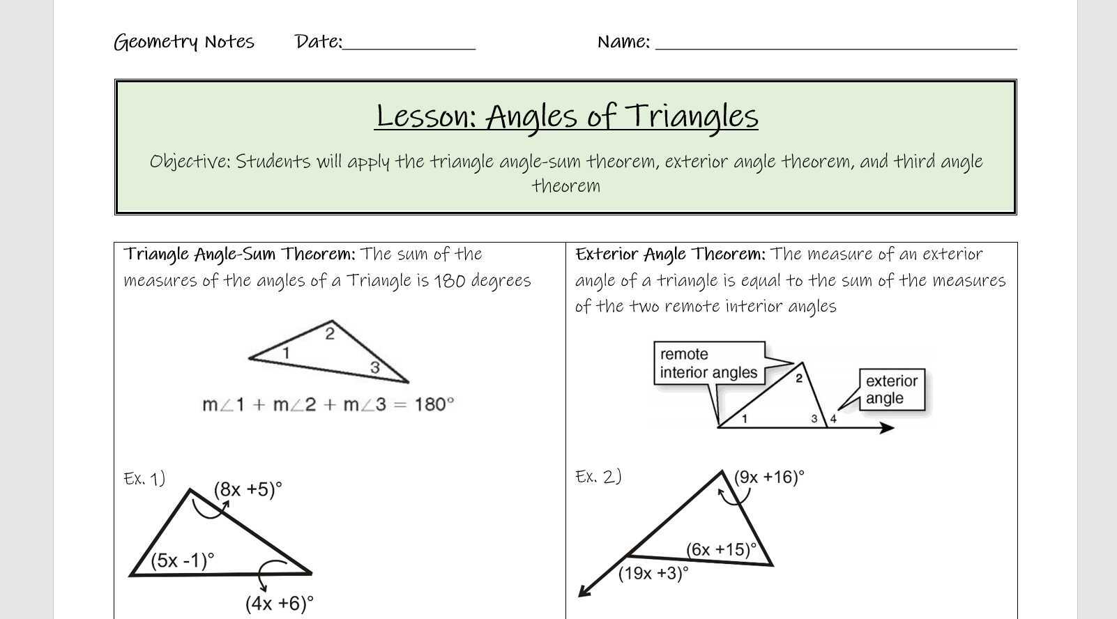 Angles of Triangles