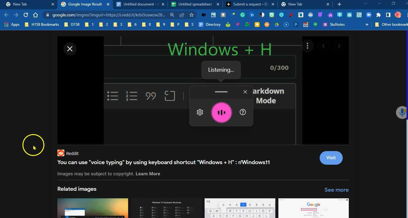 Windows + H (hotkey)