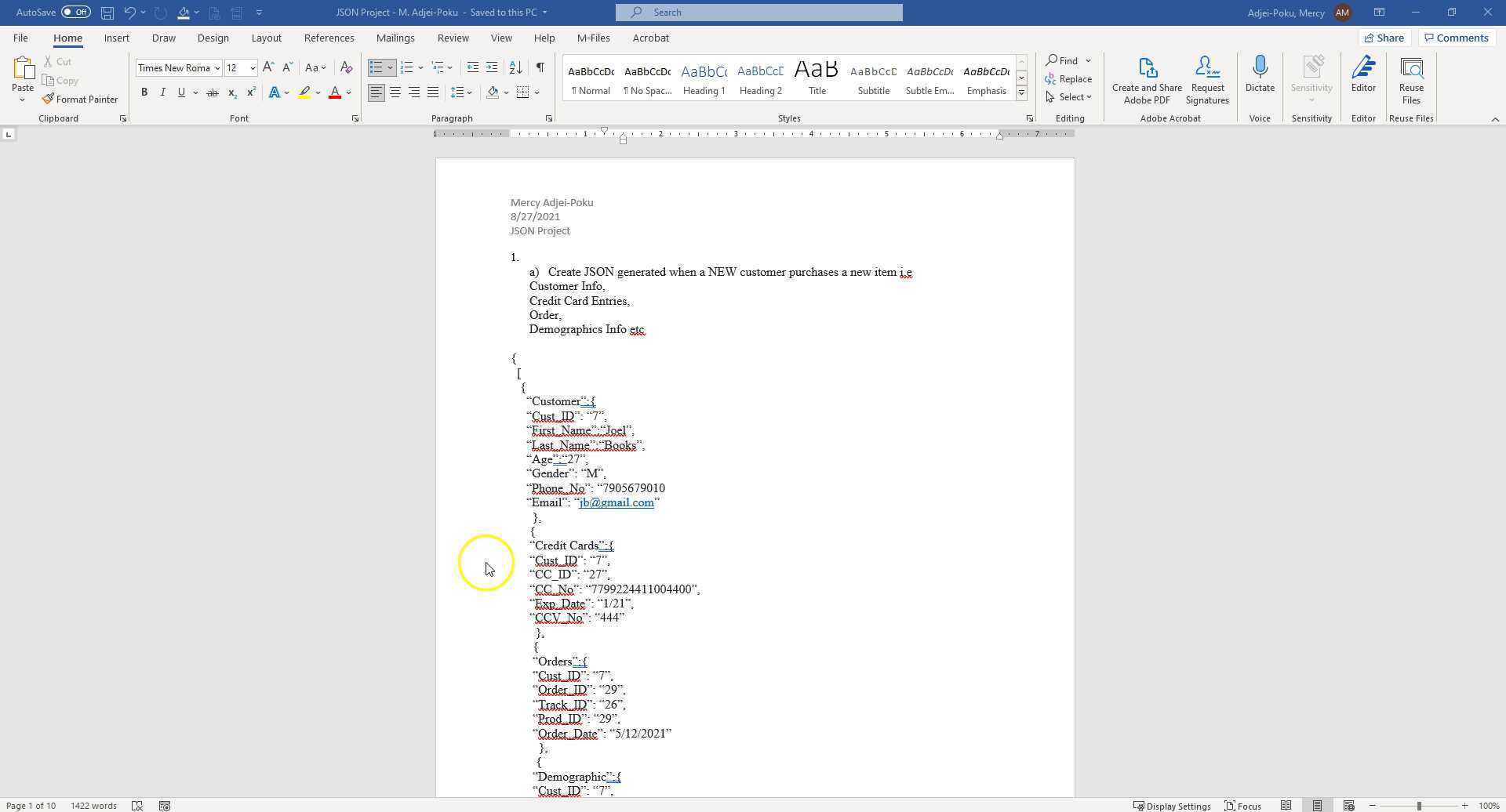 JSON Project Video - M. Adjei-Poku