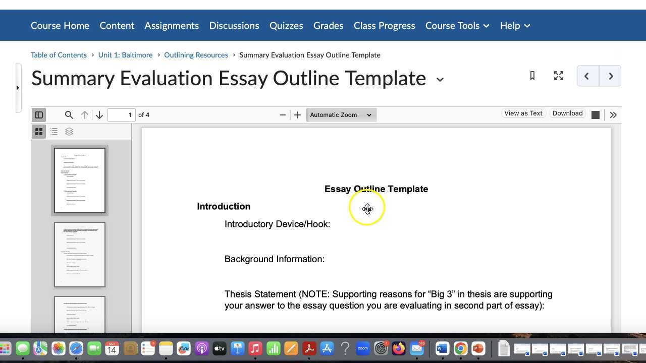 Summary Evaluation Outlining Overview
