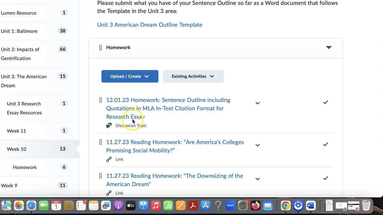 ENGL 101 Overview Unit 3 American Dream Essay Outline