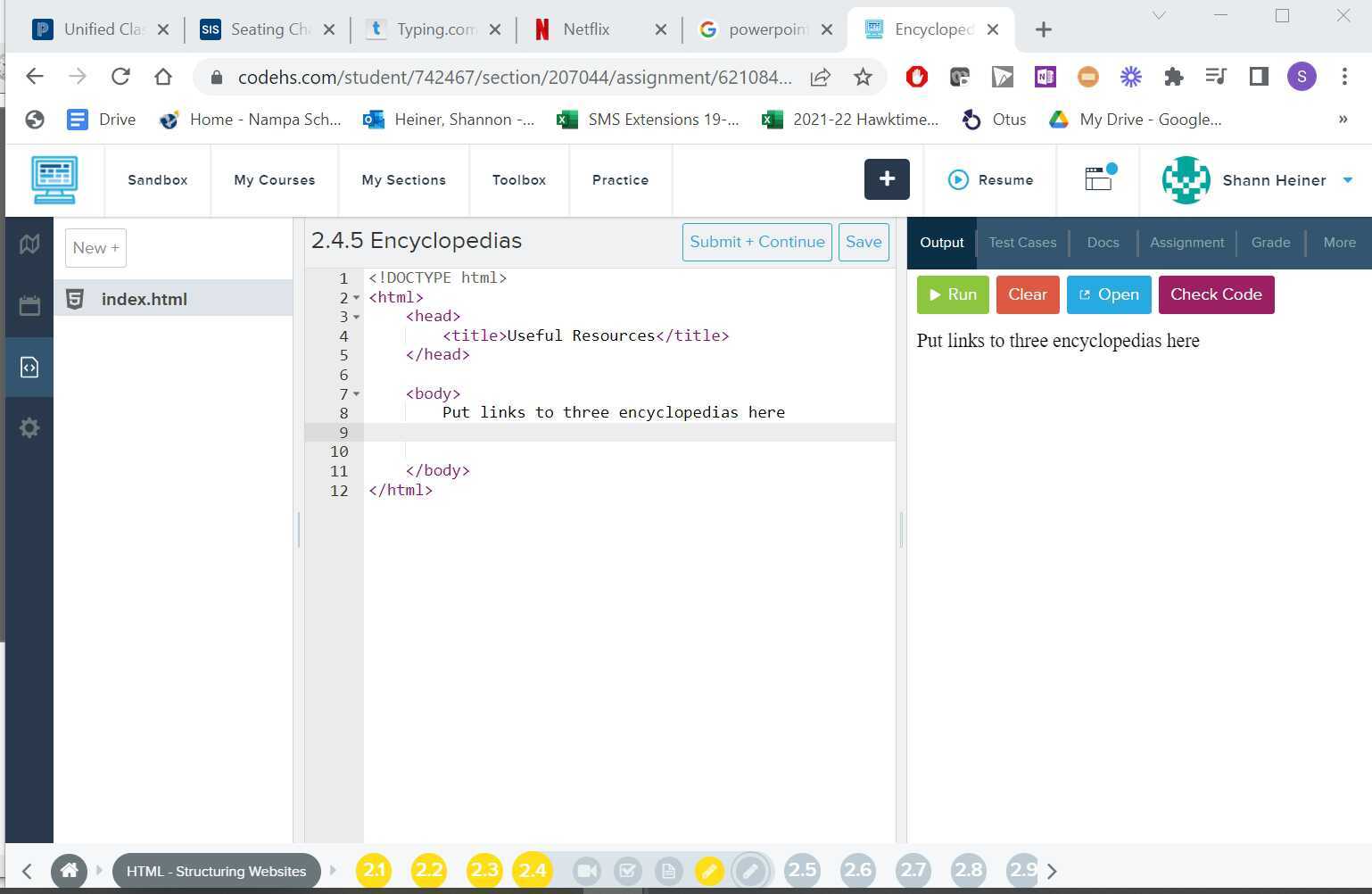 CodeHS Web Unit 2.4.5 Encyclopidias