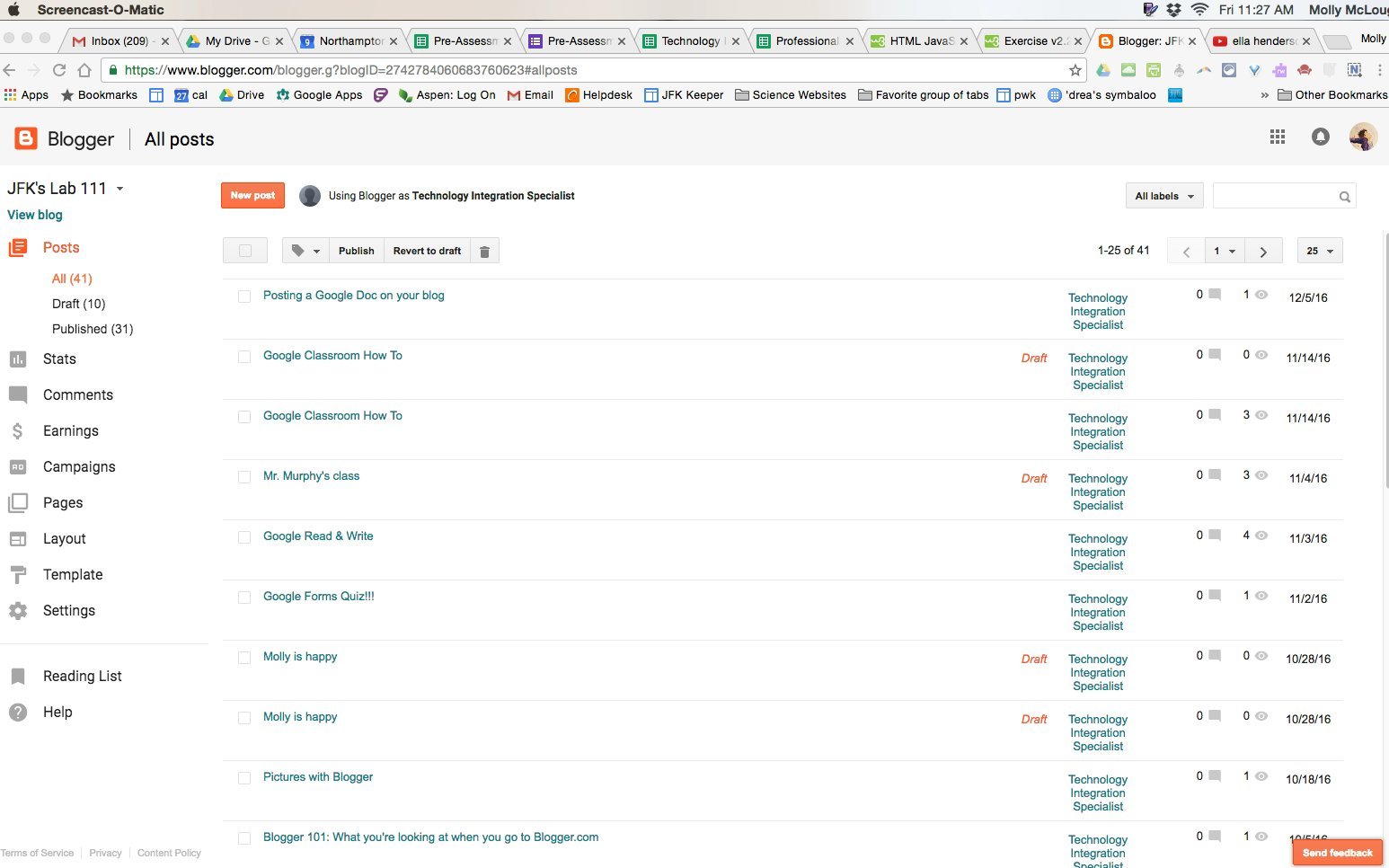 Updated Dashboard in Blogger