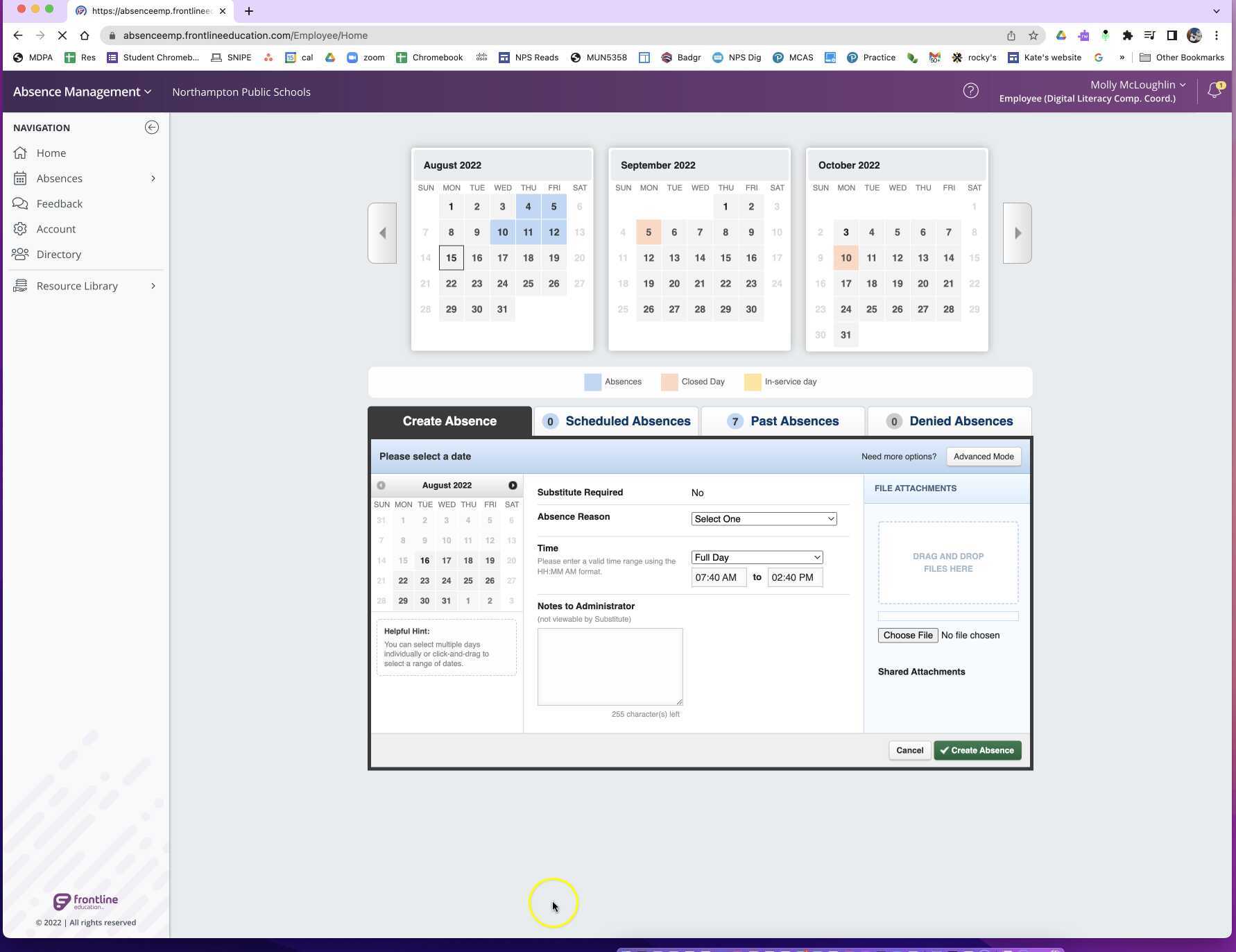 Absence Management with Frontline