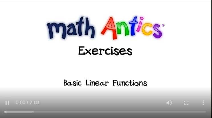 Basic Linear Functions Exercises Video