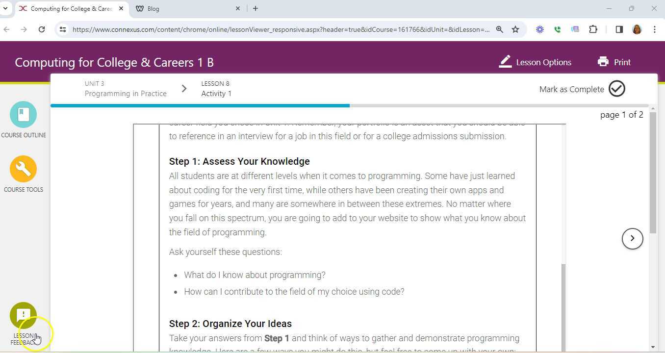 Comp Coll Careers B: Unit 3 Portfolio
