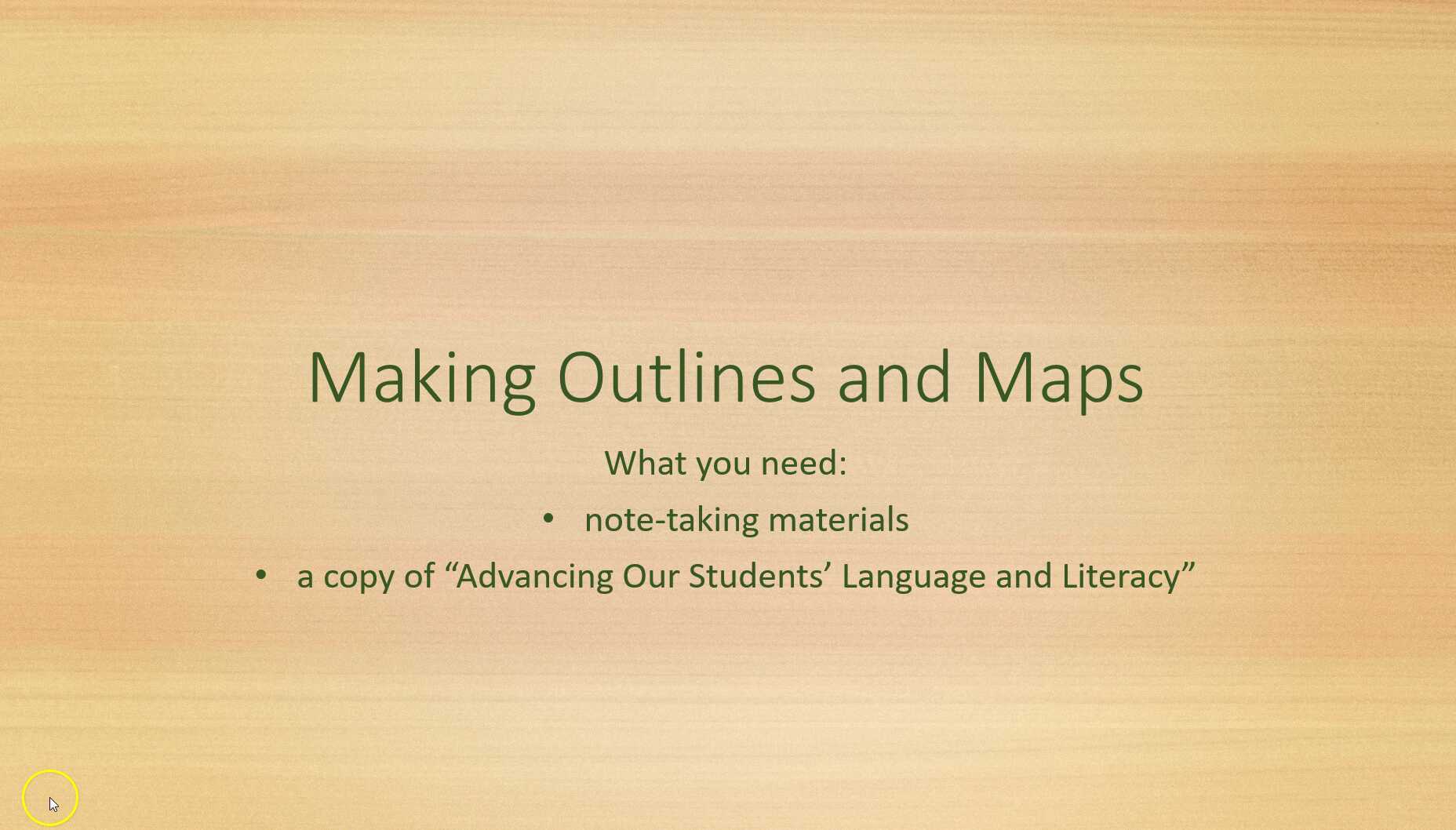 Using Outlines and Maps