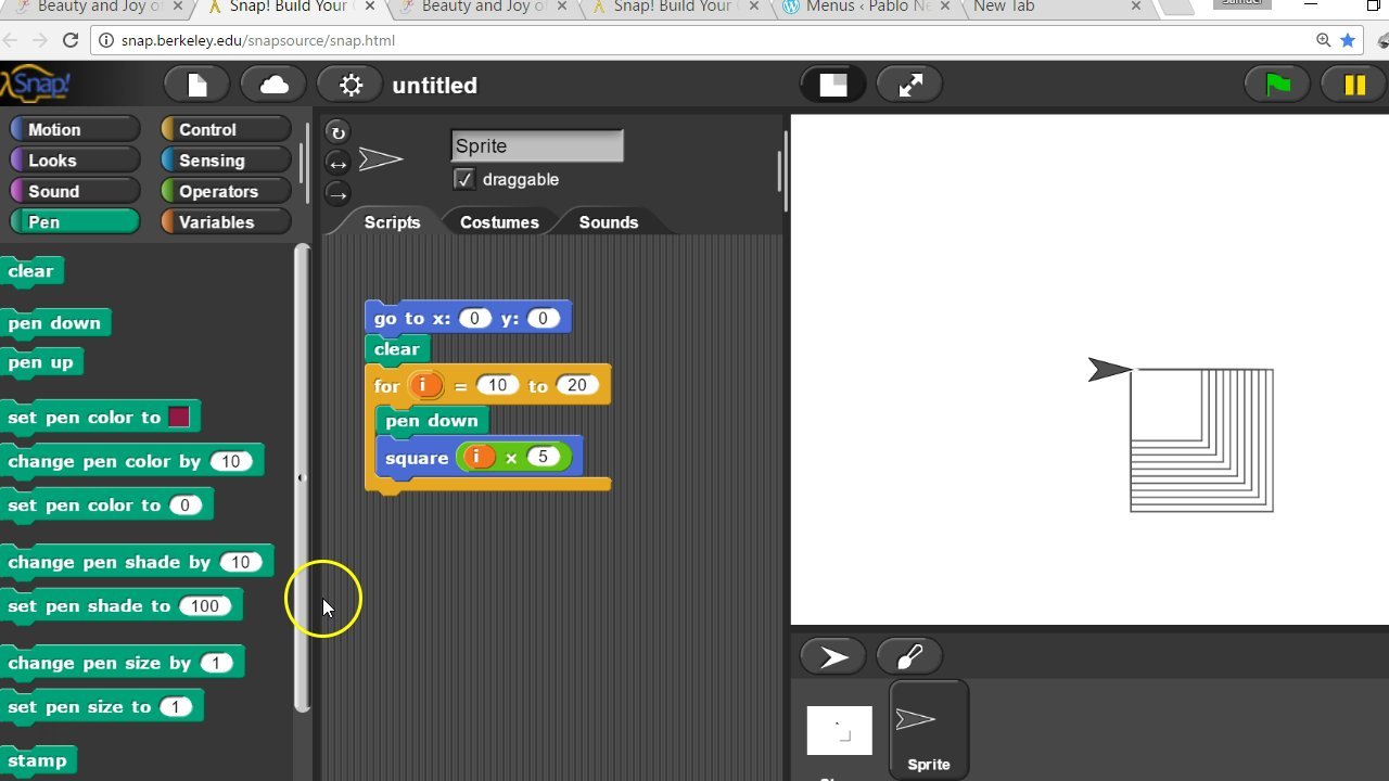 nesting squares using for