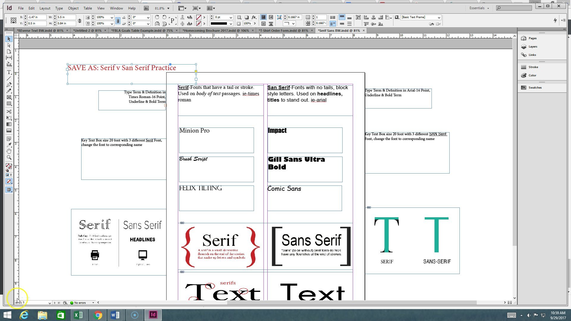 Serif v San Serif Practice