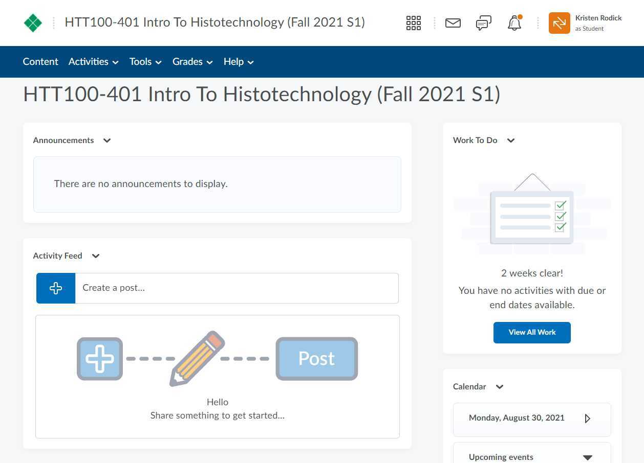 HTT 100 Course Navigation Video